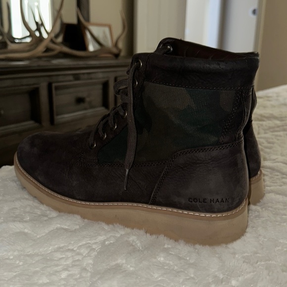 Cole Haan | Shoes | Cole Haan Grandos Brown Camo Leather Boots | Poshmark